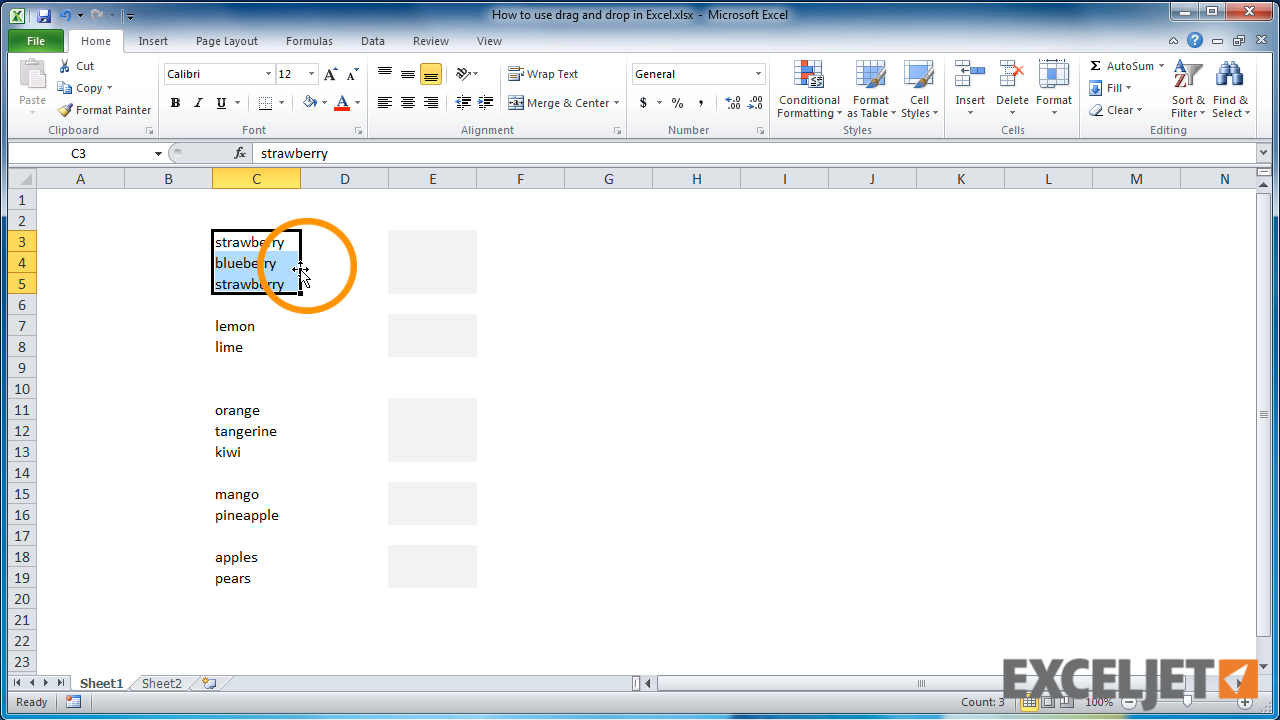 Excel Tutorial How To Use Drag And Drop In Excel